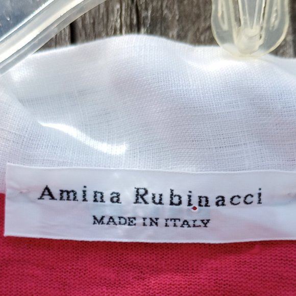 Amina Rubinacci | Tops | Amina Rubinacci Pink Blouse With White Collar | Poshmark
